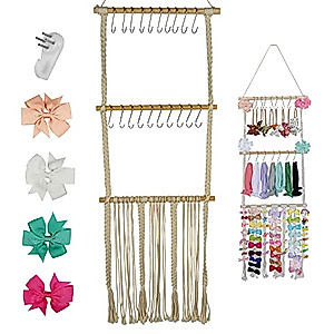 Bow Organizer for Girls Hair Bows - Includes 4 Bows - Bow Holder for Girls Hair Bows - Headband Holder Organizer - Hair Bow Organizer