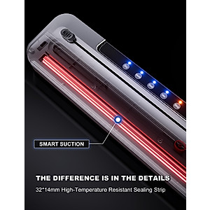 Vacuum Sealer Machine,75KPa Suction Power Food Vacuum Saver with Starter Kits with 10 Bags, Automatic Vacuum Sealer for Food Storage, Outside Cutter,Moist&Dry Mode