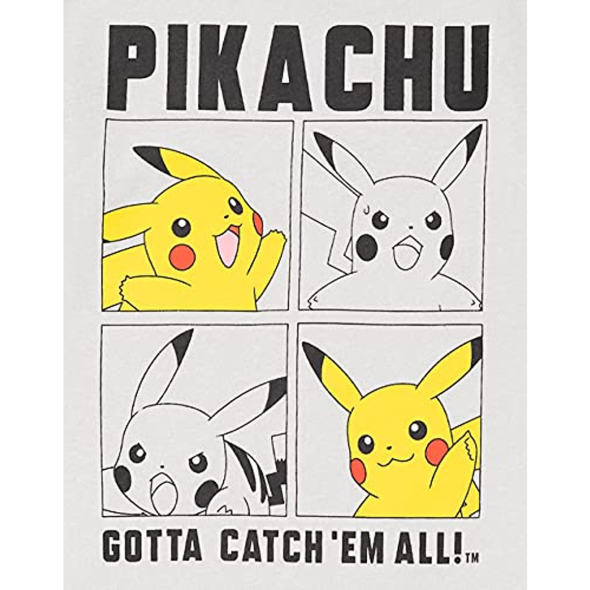 Pokemon T-Shirt Boys Kids Skater Clothes Grey Pikachu Game Top 9-10 Years