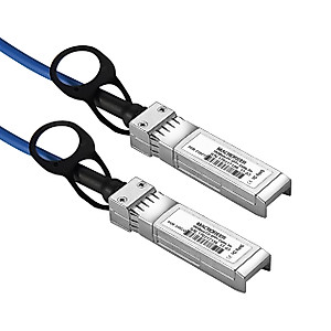 Macroreer 10G SFP+ DAC Cable, SFP Direct Attach Copper Passive Cable for Ubiquiti, Blue Color 10GbE SFP Twinax Cable 0.5-Meter(1.6ft), for Ubiquiti,Cisco,Mikrotik,Netgear,Supermicro