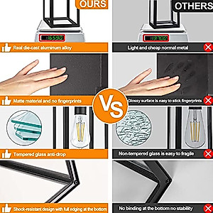 PARTPHONER Outdoor Light Fixtures Wall Mount, Porch Light with 2 LED Bulbs, Exterior Light Fixture Waterproof Anti-Rust Wall Sconce with Clear Glass and Black Aluminum for Garage, Doorway-2 Pack