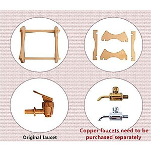 1.5L Whiskey Barrel Dispenser Oak Aging Barrels Home Whiskey Barrel Decanter for Wine, Spirits, Beer, and Liquor (Brown)