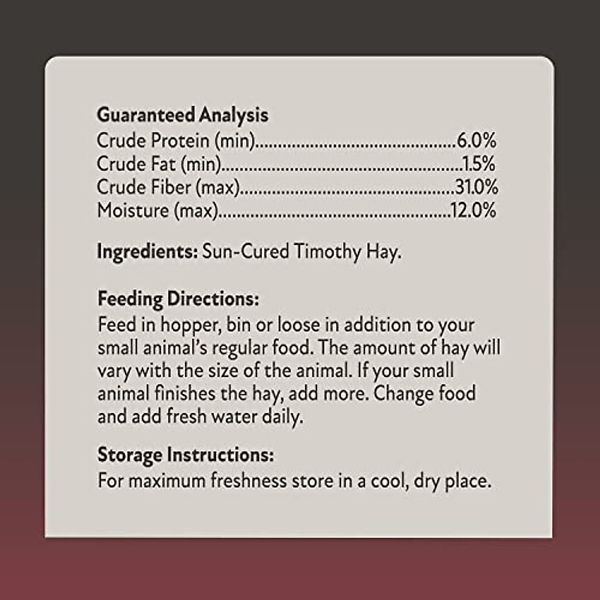 Field+Forest by Kaytee 1st Cut Timothy Hay 90 Ounces