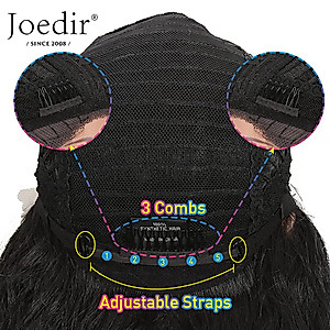 Joedir Lace Front Wigs 30'' Long Wavy Synthetic Wig 4.5" Deep Part HD Transparent Lace For Women 130% Density Wigs(BLACK COLOR)