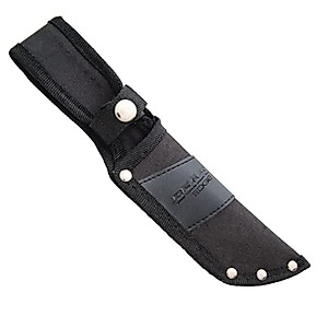 Bear Edge Compact Bowie, 5” 440 High Carbon Stainless Steel Blade, Lightweight Black G10 Handles, Ballistic Sheath Included (61108)