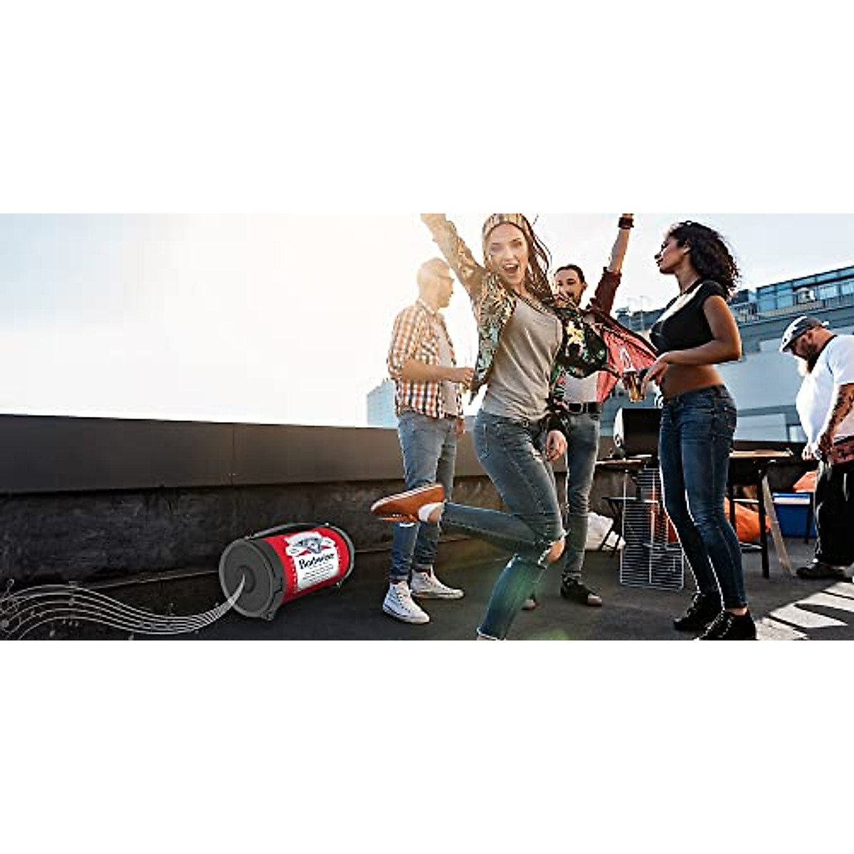 Budweiser Bluetooth Speaker Bazooka Speaker Portable Wireless Speaker with Rechargeable Battery Ideal for Indoor and Outdoor Activities Loud and Bass Audio Sound Easy to Carry Anywhere with FM- Radio