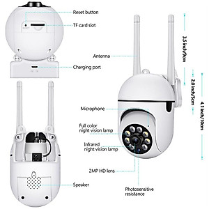 KOWVOWZ Outdoor Security Cameras, 2.4GHz & 5G WiFi Cameras for Home Security, 1080P Dome Surveillance Cameras 360° View, Waterproof with Motion Detection, 2-Way Audio (2PCS)
