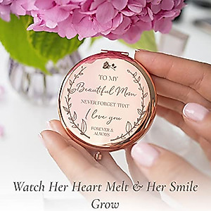 CV CHARVORIA Mom Birthday Gifts for Mom – Rose Gold ‘I Love You Mom’ Magnified Makeup Mirror, Sentimental Mom Birthday Gifts from Daughter, Cute Mom Gifts or Mother Daughter Gifts for Mothers day