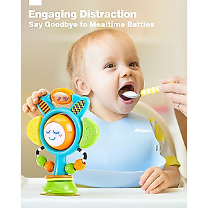 High Chair Toys Sunflower Suction Cup Baby Toys 6-12 Months+ with Light, Sound