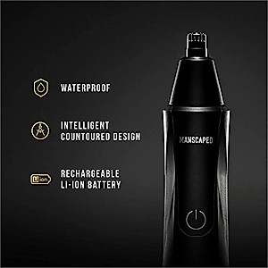 MANSCAPED® The Weed Whacker™ Nose and Ear Hair Trimmer Plus Extra Hypoallergenic Stainless Steel Replacement Blade– 9,000 RPM Painless Precision Tool with Rechargeable Battery, Wet/Dry, Easy to Clean