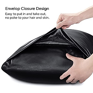 BEDELITE Satin Silk Pillowcase for Hair and Skin, Pillow Cases Standard Size with Envelope Closure (Black 2pack and Multicolor 2pack, 20x26 Inches)