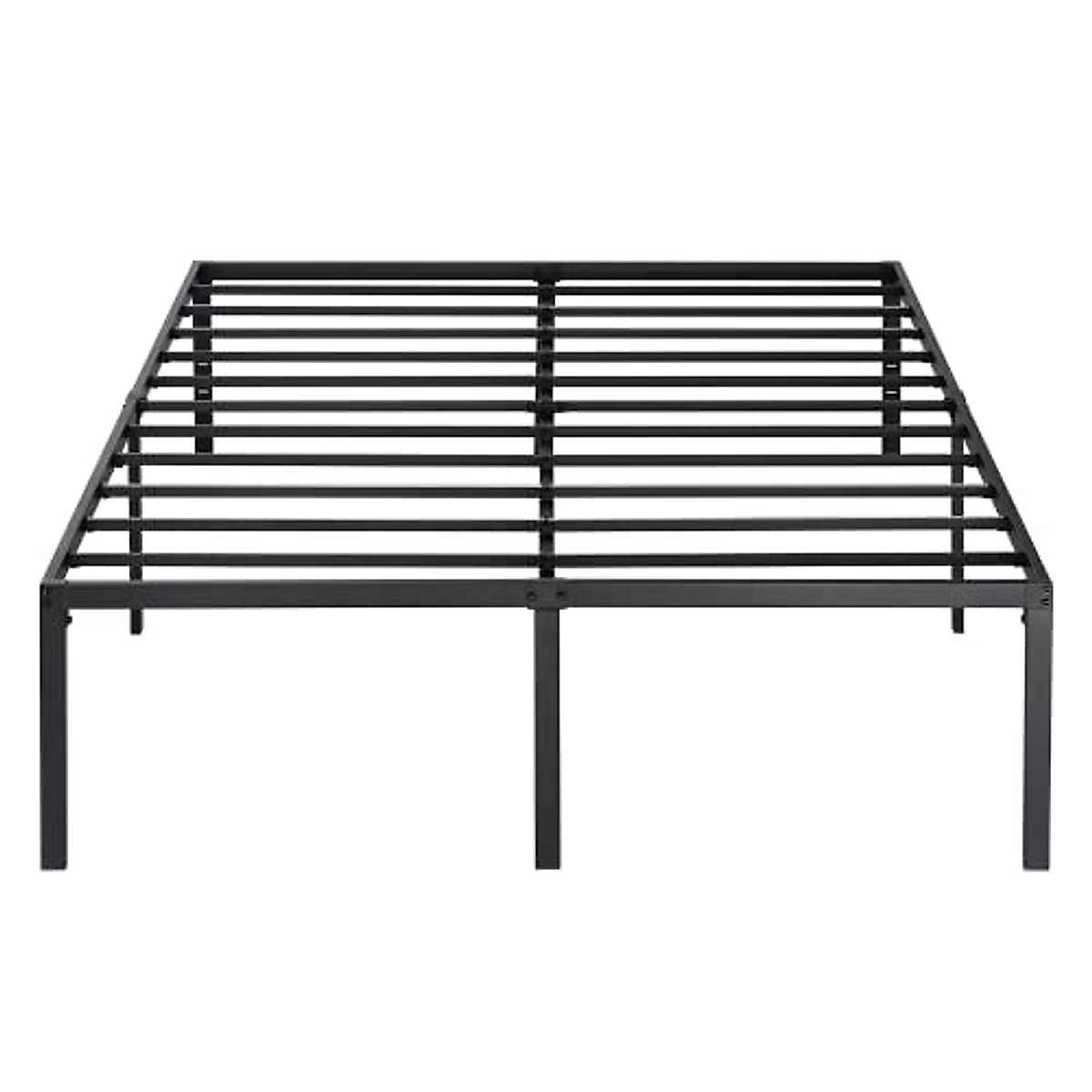 ikalido Full Size Metal Platform Bed Frame, Heavy Duty Metal Slats Support with Large Storage Space and Reserved Holes for DIY Headboard, No Box Spring Needed/Easy Assembly/Noise-Free/Non-Slip