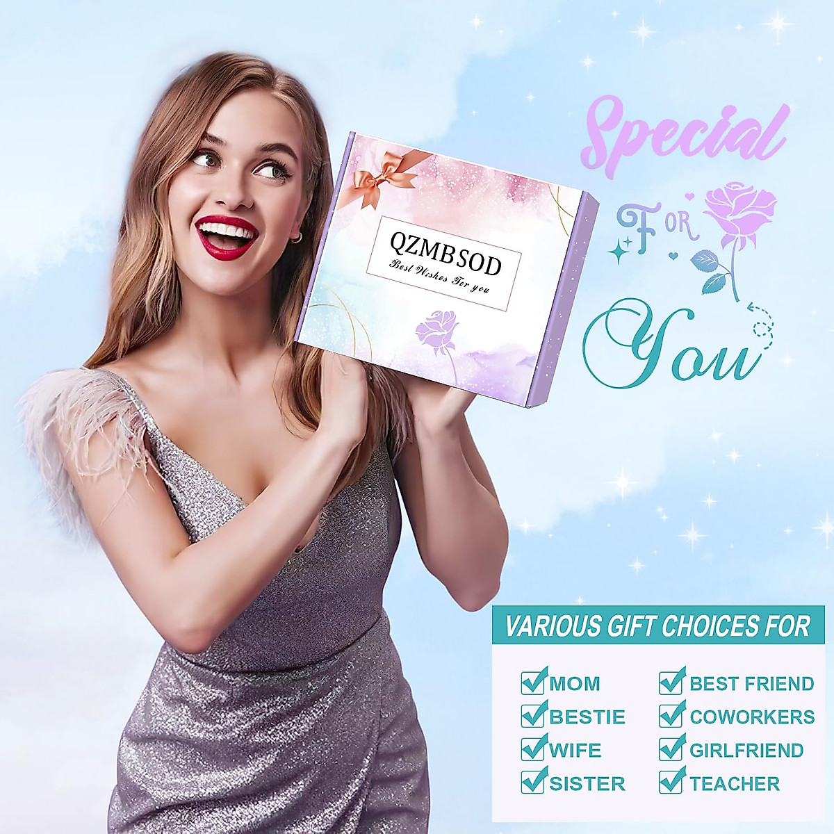 QZMBSOD Gifts for Women, Birthday Gifts for Women Self Care Gift for Women Gift Basket for Women Her,Friends,Mom,Wife Lavender Gift Unique Gift Ideas for Women (10pack Scented Set)