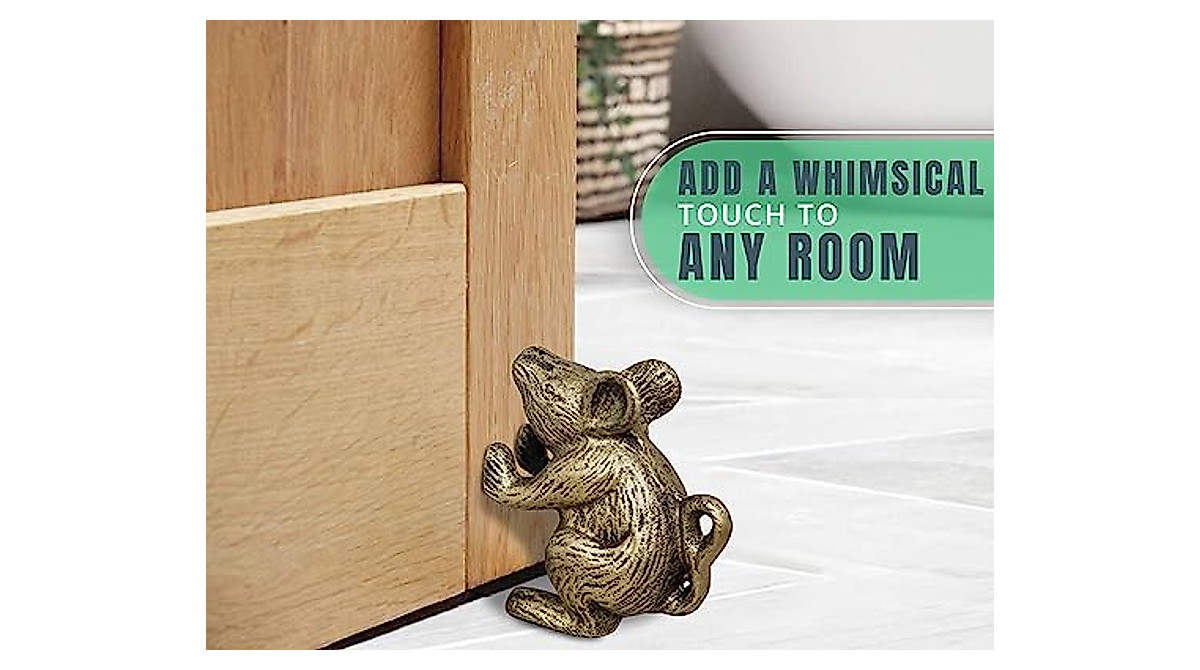 Cast Iron Mouse Door Stop - Vintage Rustic Door Holder by Comfify