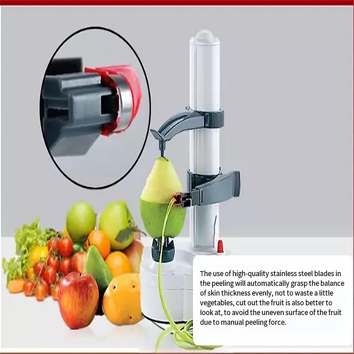 Automatic Peeling Machine, Electric Potato Peeler, Automatic Power-off Function, Temperature Control 128 Degrees, Safe and Efficient, for Commercial and Home Peel Potatoes/Pears/Apple
