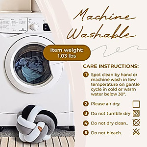 Silkpine Knot Pillow Ball, Knot Pillows Decorative Throw Pillows 12" x 12" Large Plush Knot Cushion - Round Plush Pillows for Bedroom, Couch & Sofa Decor - Handmade Knotted Sphere Pillow