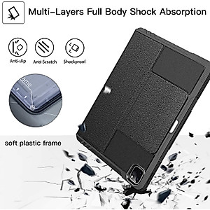 ZtotopCases for New iPad Pro 12.9 Inch 6th/5th/4th Generation 2022/2021/2020, [6 Magnetic Stand Angles] Protective Cover with Pencil Holder, Auto Wake/Sleep, Black