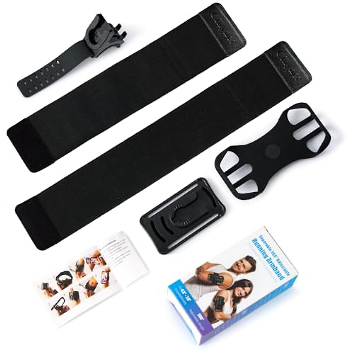 Cikyner Running Armband, 3 in 1 Running Phone Holder Sports Armband Bicycle Phone Holder 360° Rotatable & Detachable Running Phone Armband for 4.5-10'' iPhone Huawei for Gym Running Hiking