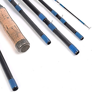 CHANNELMAY 14FT 9/10 Carbon Spey Fly Fishing Rod Pole Double Hand 6 Pieces Sections Medium-Fast Freshwater and Saltwater Fishing