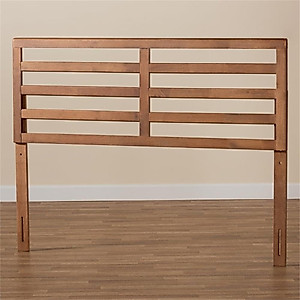 Baxton Studio Akemi Modern and Contemporary Ash Walnut Finished Wood Full Size Headboard