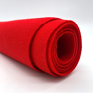 Ice Fabrics Craft Felt Fabric by The Yard - 72" Wide & 1.6mm Thick Acrylic Felt - Soft and Durable Red Fabric for DIY Arts & Crafts, Decorations and More - 1 Yard Red