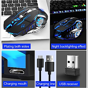 AULA Gaming Keyboard and Mouse Combo, F2088 Wired Mechanical Keyboard Black + SC100 Wireless Mouse Black + Mouse Pad, LED Keyboard Mouse Set