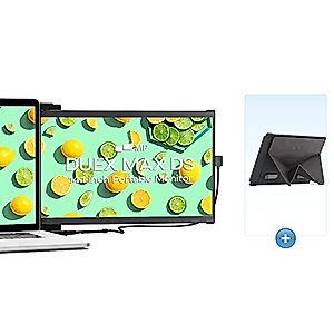 Duex Max DS 14.1'' with Origami Kickstand, Mobile Pixels New FHD 1080p Laptop Screen Extender, USB Type-C/HDMI Ports, Portable Monitor for 14'' to 17 Inch Laptops