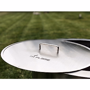 Hi Flame 20.5inch Bonfire Fire Pit Smokeless Stainless Steel Outdoor Firepit Backyard Natural Wood Burning Firebowl No Gas or Propane Required (Large)