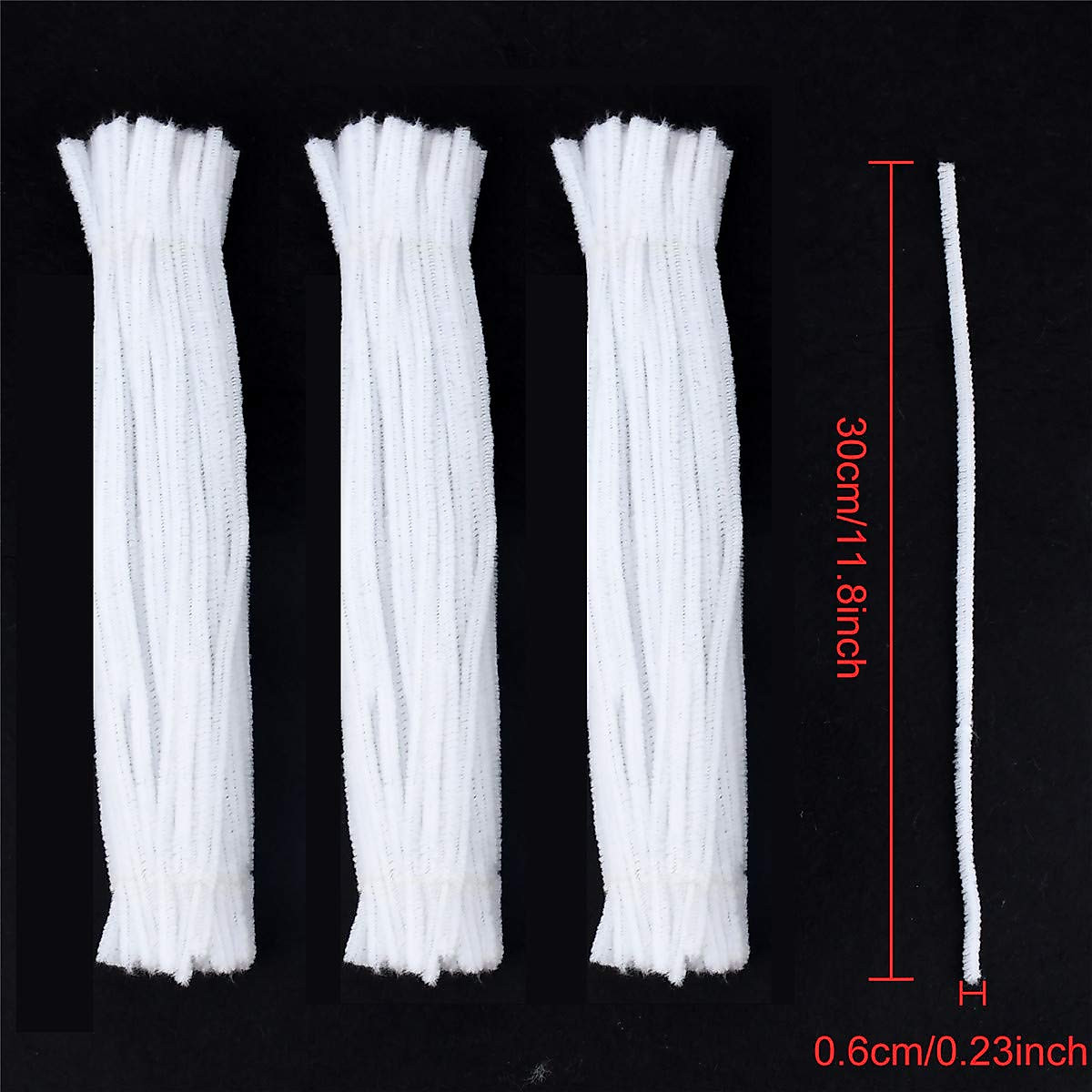 HAO SHENG YI Pipe Cleaners 300 PCS Craft Chenille Stems for DIY Art Creative Crafts Decorations(White)