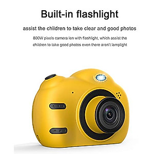Mini Digital Camera Child Camera Toy Cartoon Video Recorder Can Shoot Camera 1080P 8MP Camera,Yellow,8GB