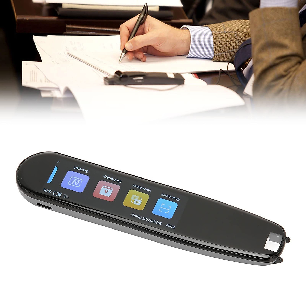 2.99-inch Translator Pen with Offline Voice Database, 111 Languages 30W Pixels, IPS Touchscreen C Scanner, Audio/Video Recording Support, Dual Microphones, HD Noise Reduction for Picture Texts