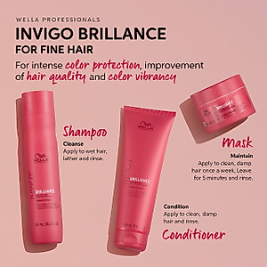 Wella Professionals Invigo Brilliance Shampoo | For Fine/Normal Colored Hair | Professional Color Protecting | Color Vibrancy Shampoo| 33.8 Fl Oz