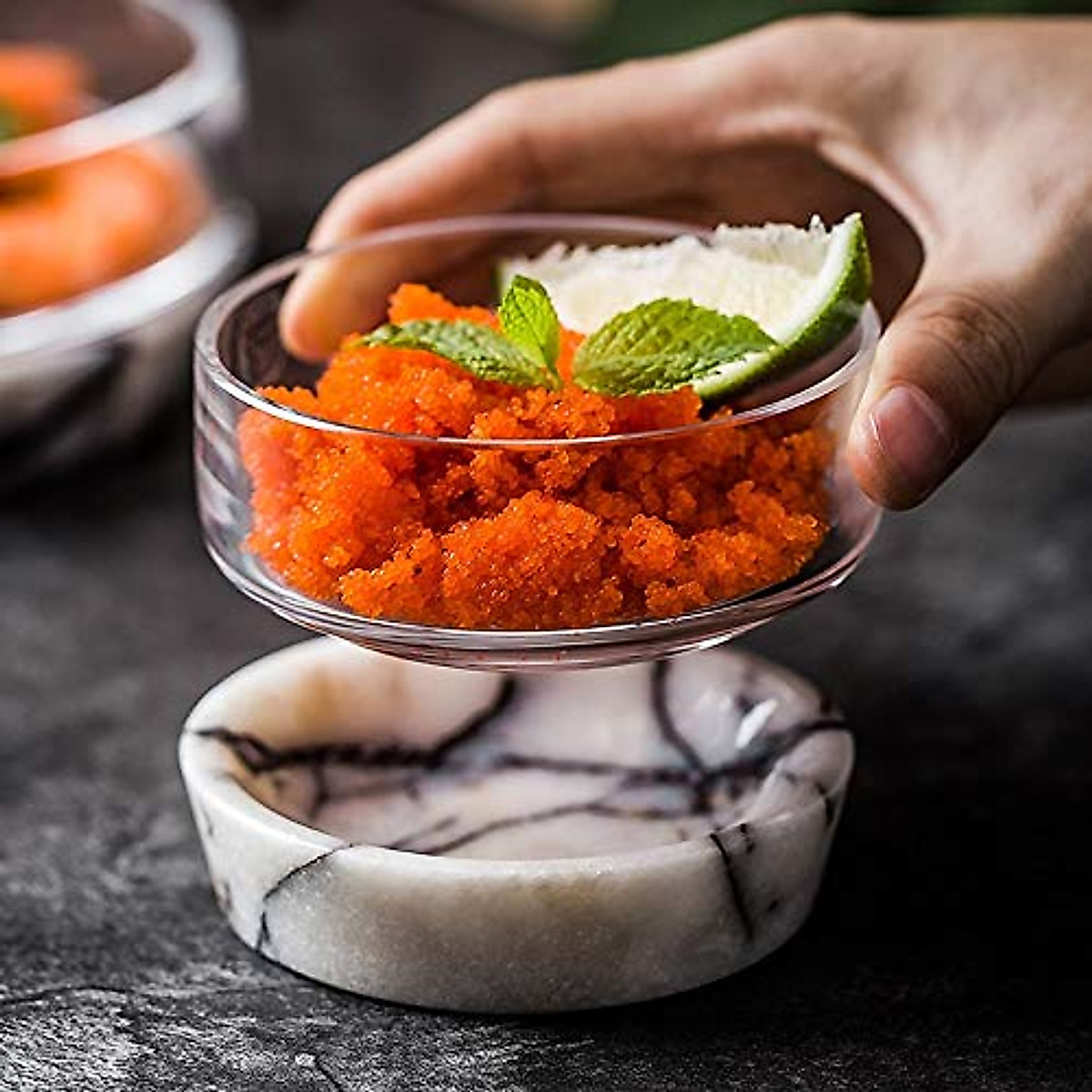 KOWMcp Dinner Plates Plate Transparent Glass Salad Plate Dessert Plate Snack Plate Crystal Glass Plate (Size : Large)