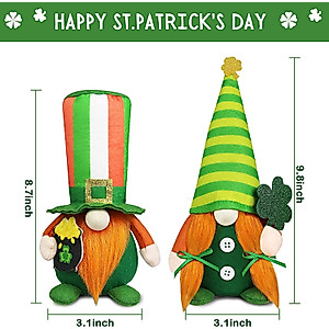 Anlass 2pcs St. Patricks Day Gnome Handmade Gnome Faceless Plush Doll, St Patricks Day Gifts for Him/her St Patricks Day Decor for Home and Garden (st Patrick gnome)