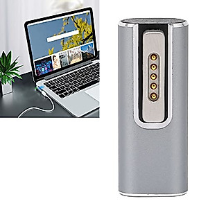 Watris Veiyi USB C to Magnetic T-Tip Adapter, Female Type-C to Magnetic 2 Converter, 5A Type-C PD Power Fast Charging Adapter for OS X Laptop(Silver)