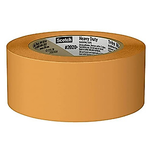 Scotch 2020+-48EP3 Heavy Duty Masking Tape, 1.88" Width, Orange