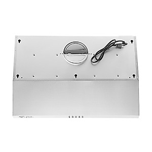 Empava Slim Range Hood 30 Inch Under Cabinet Ducted, Dual Sealed Aluminum Motor, 3-Speed, 400 CFM, Permanent Filters, Push Button Control Stainless Steel, 30 in. RH08
