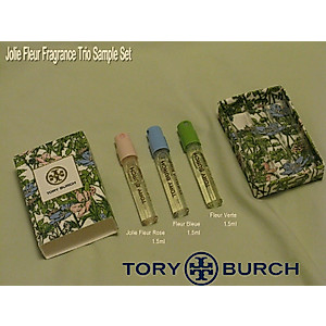 Tory Burch Set of 3 Eau de Parfum Sample Sprays: Jolie Fleur Rose, Fleur Bleue, and Fleur Verte - .05 oz each