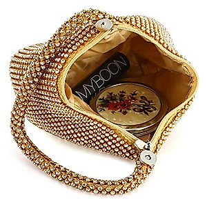 Women's Evening Bag Rhinestone Purse Handbags Triangle Style Chain Clutch Purse Bag Sparkly Party Prom Wedding Purse (Black)