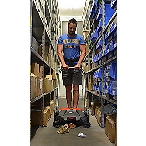 BISSELL BigGreen BG355 Deluxe Triple Brush Push Power Sweeper, 21”, 9 gal Debris Container, 43" Height, 21" Width, Polypropylene, Green