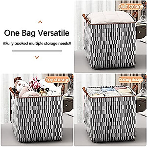 TOUMENY Clothes Storage Bag, Closet Organizer, Portable Storage Bag, Winter Quilt Organizer