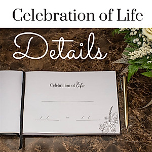 STEEL MILL AND CO. Memorial Book with Picture Frame, in Loving Memory Funeral Guestbook, 80 Lined Sheets, Hardbound Sign-in Guest Book for Celebration of Life, 6.5 x 9.6, Always Loved (Black)