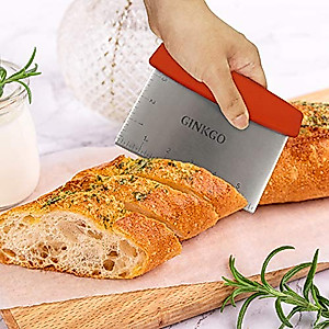 GINKGO Stainless Steel Bench Scraper Red and Blue