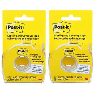 Post-it : Removable Cover-Up Tape, Non-Refillable, 1" x 700" roll -:- Sold as 2 Packs of - 1 - / - Total of 2 Each