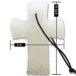 Leather & Lace, Lone Star Candles & More's Premium Strongly Scented Freshies, Authentic Aroma of Genuine Leather and Creamy Vanilla Bean, Air & Car Freshener, USA Made in Texas, White Cross 1-Pack