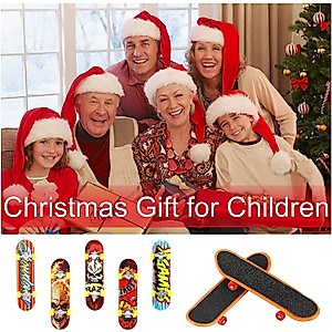 Alminionary 5pcs Finger Skateboards for Kids, Mini Skateboard Starter Kit for Finger Skater Party Supplies Props Decor Novelty Toy Gift for Kids