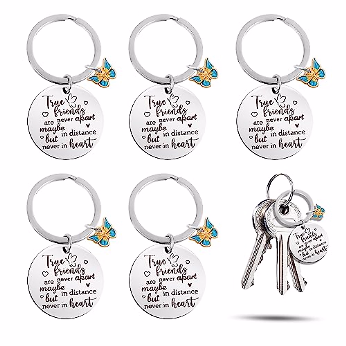 Ouligay 5Pcs Friend Keychain Friendship Keychain Friendship Gifts for Women Female Bestie Bff Best Friends Birthday Gifts Long Distance Friendship Gift Friends Are Never Apart Keychain