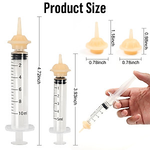 CZTNNZK Silicone Material Kitten Nipples for Nursing, Reusable Kitten Syringe for Feeding,Silicone Pacifier Suitable for Kittens, Puppies and Wild Animals. (Small)