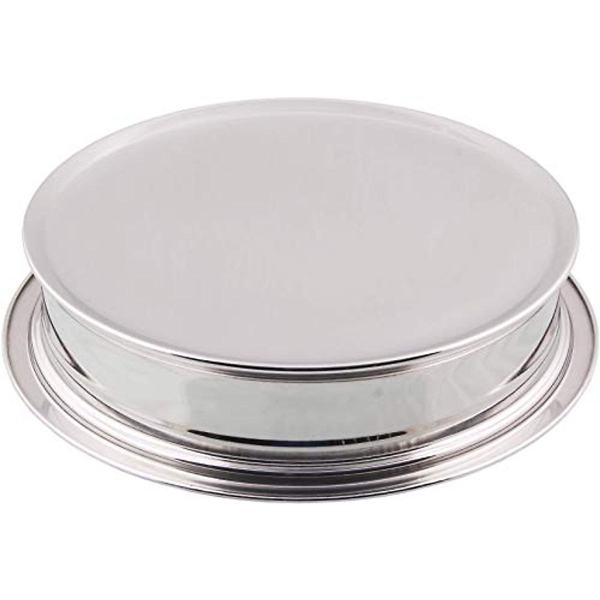 Communion Ware Holy Serving Tray Including Center Bread Plate with A Cover - Stainless Steel (Silver/Mirror)