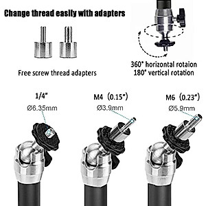 Universal Mini Projector Mount Hanger 360° Rotatable Projector Ceiling Mount with Length 7in/18cm for Projector CCTV DVR Camera Black Projector Wall Mount Holder with Thread Adapters